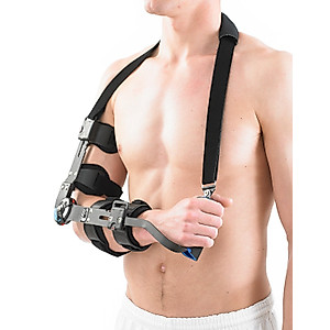 Neo-G Post-Operative Elbow Brace – For Ligament Injuries, Pre/Post Surgery, Joint Protection & Stability, Rehabilitation, Arthritic & Meniscus Pain - Class 1 Medical Device – Right – Black – Unisex