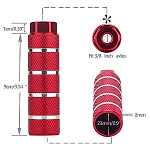 SMALL STAR Bike Pegs 2Pcs Aluminum Alloy Anti-Skid Lead Foot Bicycle Pegs 3/8 inch Axles