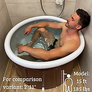 Foldable Portable Bathtub for Adults | Bath Tub for Shower Stall and Small Bathrooms 1ft 10in*2ft 5.5in (Height*Diameter) Cold Ice Bathtub for athletes | Japanese Soaking | Outdoor Pool