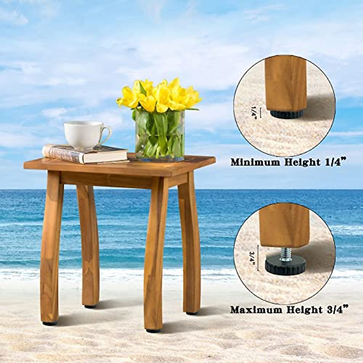 1/4" Threaded Table/Chair/Furniture Feet Levelers Screw in Threaded (12Pcs)Adjustable Leveling Foot Pads Glides Screw on for Bar Stool/Bench/Bed/Cabinet/Desk/Dresser/Wood Legs(Black,Nylon,1/4-20)