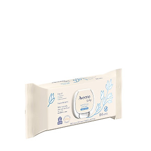 AVEENO Baby Sensitive All Over Wipes, Paraben- & Fragrance-Free, 64 ea (Pack of 2)