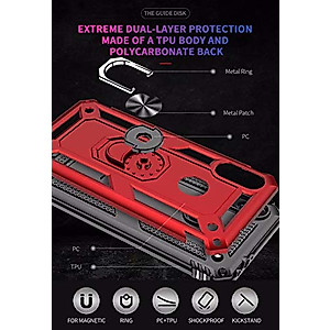 Strug for Xiaomi Redmi Note 7/Redmi Note 7 Pro Case,Heavy Duty Shockproof Protection Built-in 360 Rotatable Ring Magnetic Car Mount Case with Screen Protector for Xiaomi Redmi Note 7(Blue)