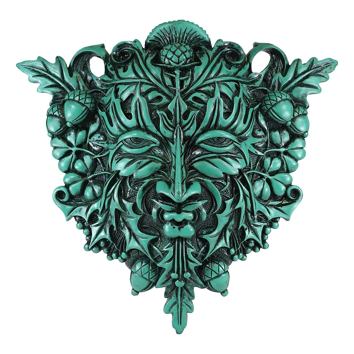 PIÑATAS OLE Green Acorn and Clover Greenman Unique Wall Plaque Figure by Maxine Miller - Favorite Decor Store