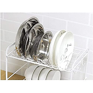 Plate Rack Draining Dish Rack Dish Drying Rack,2-Tier Dish Rack and Drain Board，Dish Drying Rack Storage Tray Cutlery Dish Drainer Room Pan Plate Holder