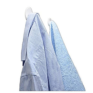 sunshine99 Adhesive Hooks，Damage-Free Hanging Wall Hook Large Utility Pothook Strong Waterproof Hanger for Robe, Coat, Towel, Keys, Bags, Home, Kitchen, Bathroom,Office (Large-Size)(6Pack White)