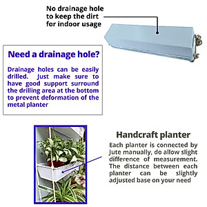 LaLaGreen Hanging Wall Planter - 16 Inch Three Tier Plant Hanger for Succulent Indoor Herb Planter Modern White Boho Metal Wall Plant Holder Decor, Vertical Garden Hanging Planter Shelf Large Outdoor