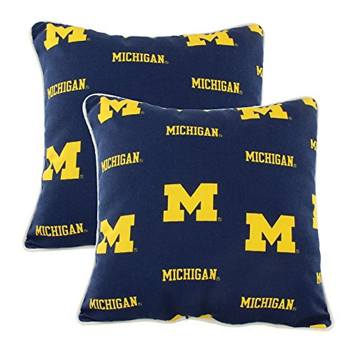 College Covers Outdoor Decorative Pillow Pillow, 2 Count (Pack of 1), Michigan Wolverines