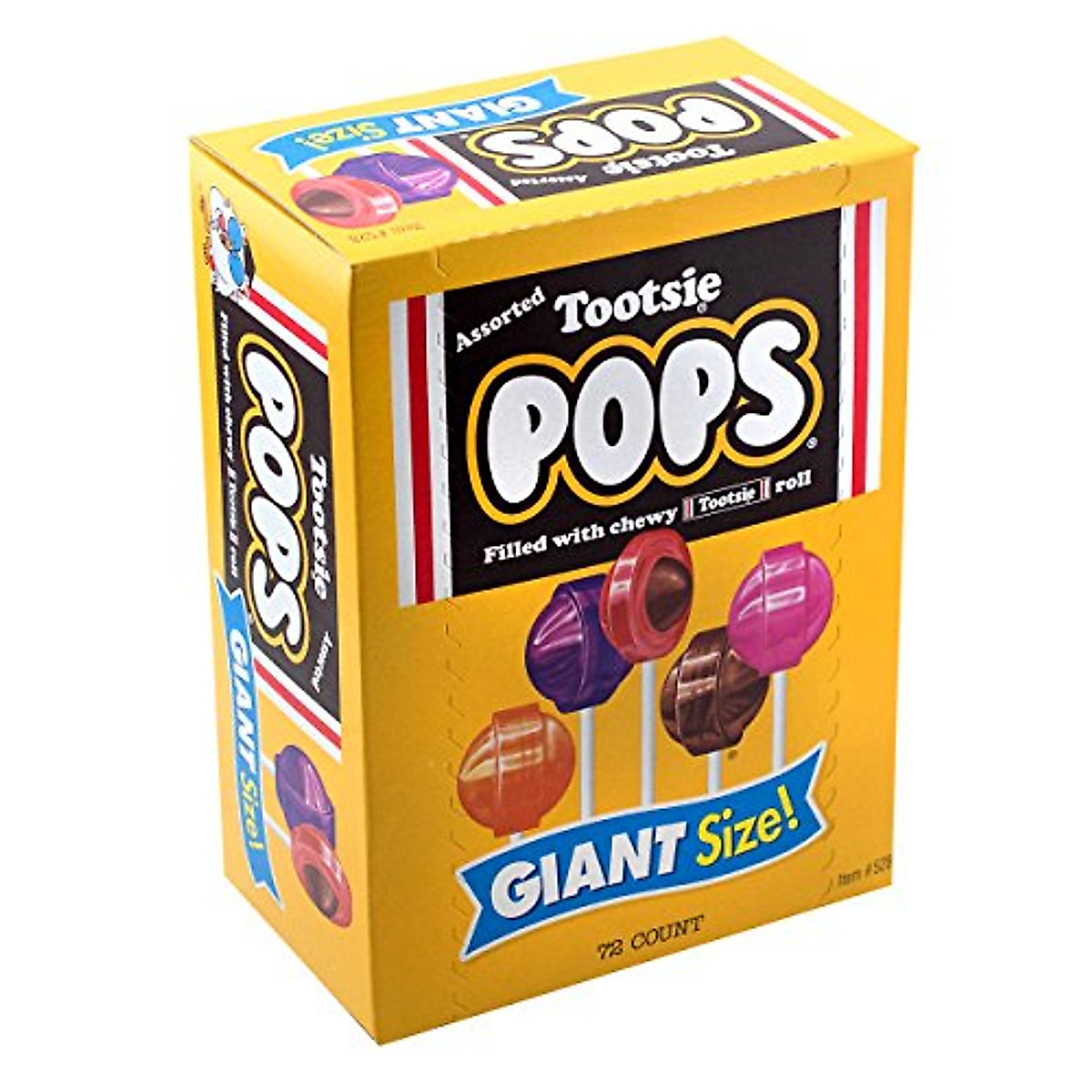 Tootsie Roll Pops Giant Size (72 Count), Variety Pack, 3.82 Pound, Allergen Friendly