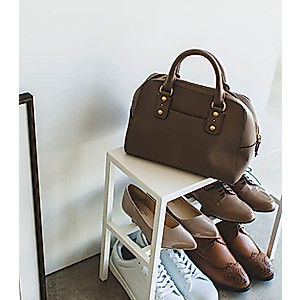 Yamazaki Home 2-Tier Entryway Organizer | Steel | Shoe Rack, One Size, White