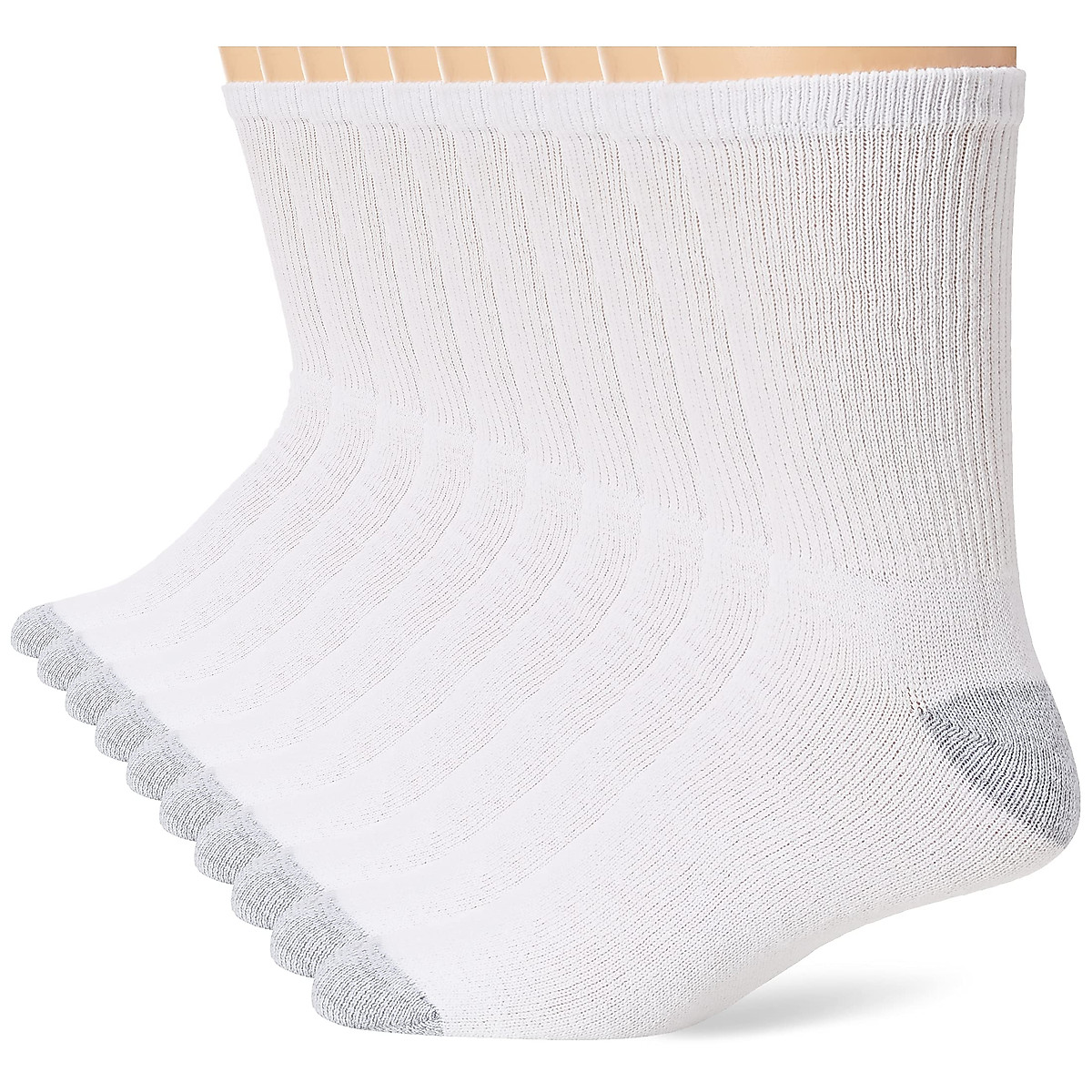 Hanes mens Crew Socks, 12Pack athletic socks, White, size 6-12 US