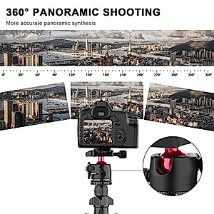 PHOPIK 64" Camera Tripod, Aluminum Camera Tripod for DSLR,Compact Tripod with 360° Panorama Ball Head, Professional Camera Tripod for Travelling, Learning and Working