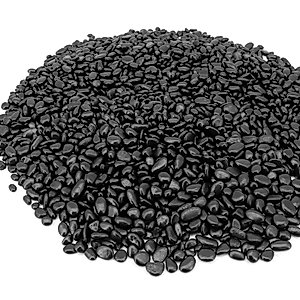 3.3 lb Black Rock, Decorative Polished Pebbles for Plants, Landscapes, Gardens, Fish Tanks, vase fillings, etc, 0.1 to 0.3 inches
