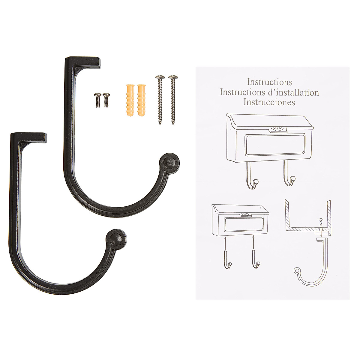 Cast Aluminum Metal Mailbox with Newspaper Hooks, Easy to Install Wall Mount, Heavy Duty, Rustproof Coated Paint, Horizontal Mail Box for House Porch - 16” x 4.25” x 8.25” (Swedish Silver)