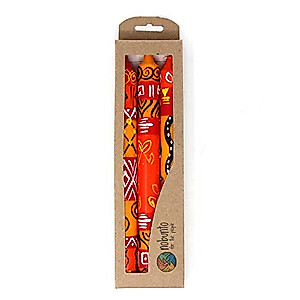 Set of Three Boxed Tall Hand-Painted Candles - Zahabu Design - Nobunto Candles