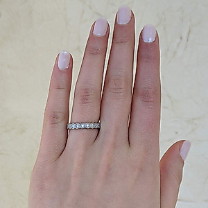 TwoBirch 18k White Gold Microplated Art Deco Floral Design Duo Bridal Ring Set Engagement Ring and Wedding Band with Cubic Zirconia (SET (2 RINGS), Size 7)