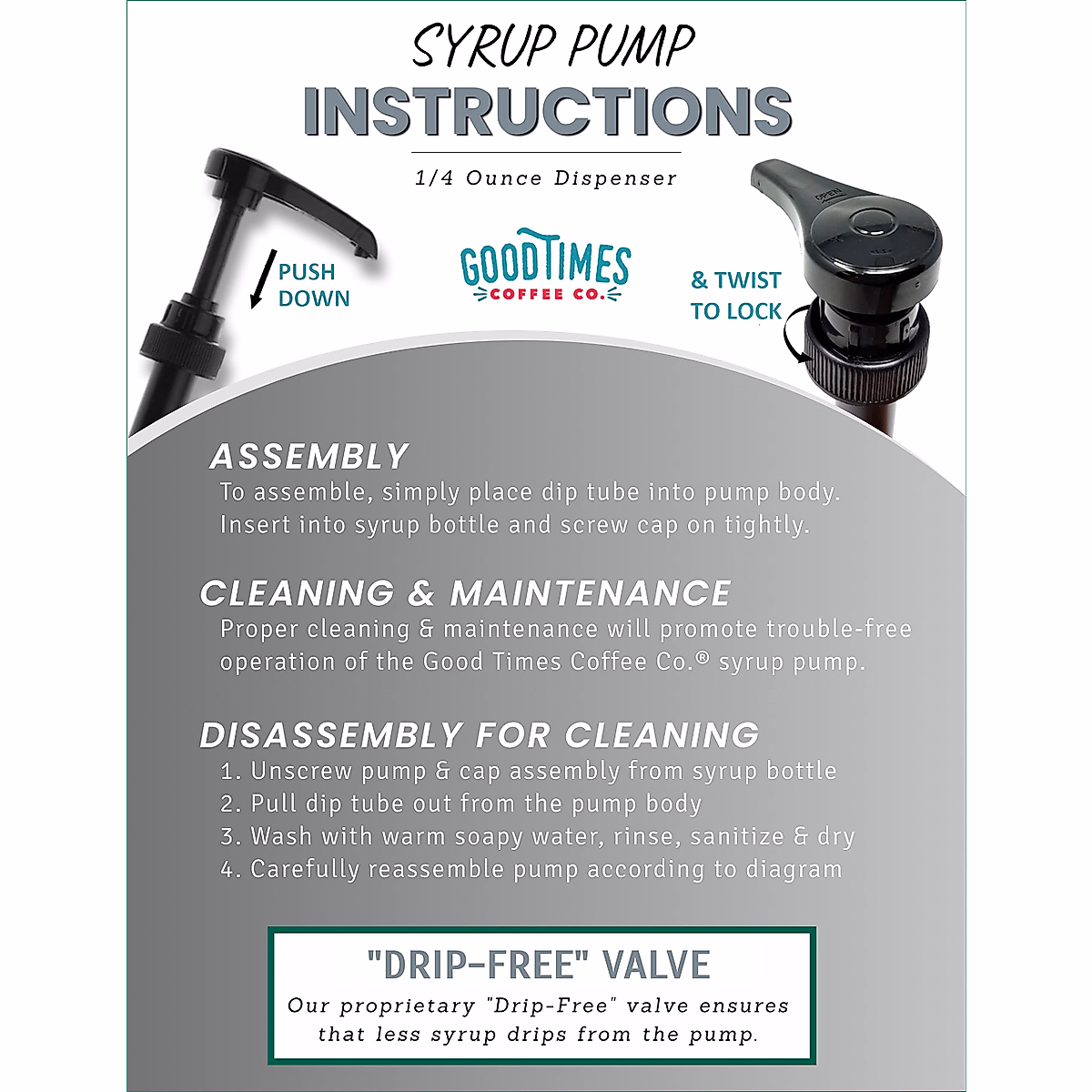 Black Coffee Syrup Pump for 750ml Bottles (Pack of 4) - Fits Upouria, Torani Syrups, DaVinci, (Monin 1 Liter Plastic Bottles Only), and Jordan's Skinny Syrups