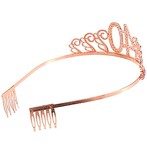 FRCOLOR 40th Birthday Tiara Crystal Rhinestone Crown Princess Crown and Tiaras for Women(Rose Gold)