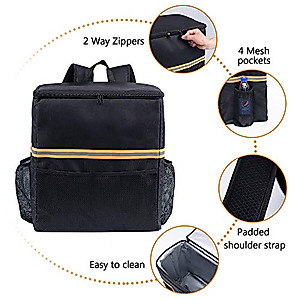 ISFC Thermal Food Delivery Backpack with Cup Holders,Insulated Pizza Delivery Bag Waterproof Food Warmer Backpack for Ubers,Doordash,Camping,Groceries Backpack