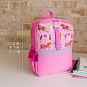 Wildkin Pack-it-All Kids Backpack Bundle with Clip-in Lunch Box (Horses)