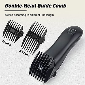 VIKICON Electric Groin Hair Trimmer: Ball Shaver & Body Groomer for Men Waterproof Wet/Dry Body Hair Clippers,Male Hygiene Razor with Standing Recharge Dock, Replaceable Ceramic Blade Heads(Black)