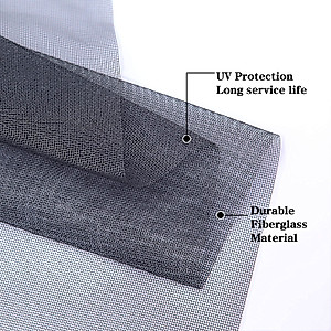Windows Screen and Screen Door Repair Kit, 48"x118" Charcoal Fiberglass Mesh with Rolling Tool/Hook/Ruler/Cutter/Spline - Window Screen & Sliding Screen Door Replacement for Windows, TOOLTRIZ