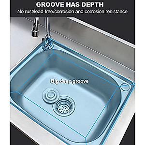 Commercial Sink Single Bowl Utility Sink Stainless Steel Freestanding Sink with Workbench and Storage Shelves with Drainer Unit and Tap for Kitchen Restaurant Farmhouse Laundry. (Color : Cold alone R