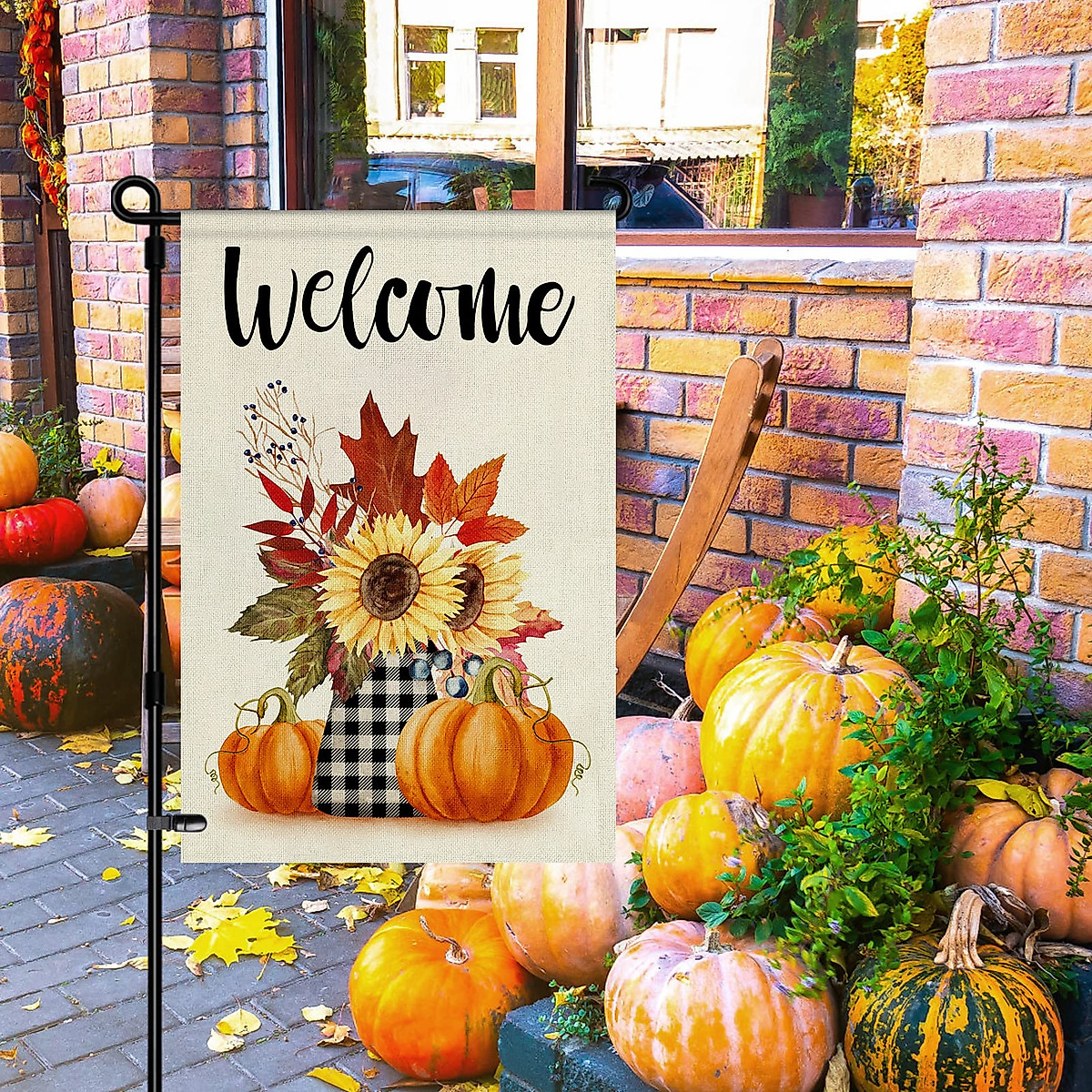 Fall Garden Flag, Fall Decorations For Home Garden Outdoor Flags Farmhouse Decor Welcome Yard Flags, Seasonal Garden Flags Thanksgiving Garden Flag Holiday Outdoor Fall Decor 12×18 Inch