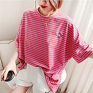 LXYDD Family Matching Set Matching Dog and Owner Clothes Pink Striped Cotton T Shirt Small Dog Clothes,Suitable for Small Dogs/Cats,M