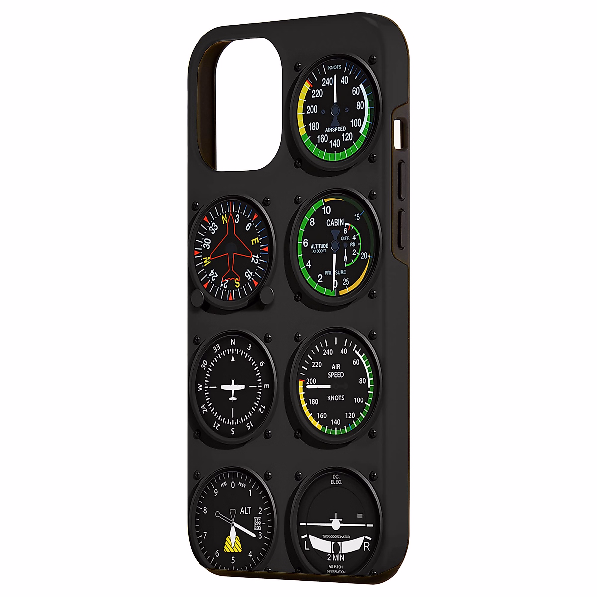 iPhone 12 Pro Max Pilot Six Flight Instruments Cockpit Case