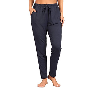 HEYHUN Plus Size Womens Athleisure Joggers Ultra Soft Casual Yoga Lounge Pants with Pockets - Heather Navy - 1XL