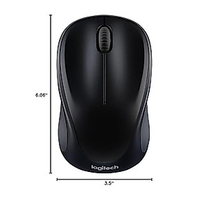 Logitech M317 Wireless Mouse, 2.4 GHz with USB Receiver, 1000 DPI Optical Tracking, 12 Month Battery, Compatible with PC, Mac, Laptop, Chromebook - Black