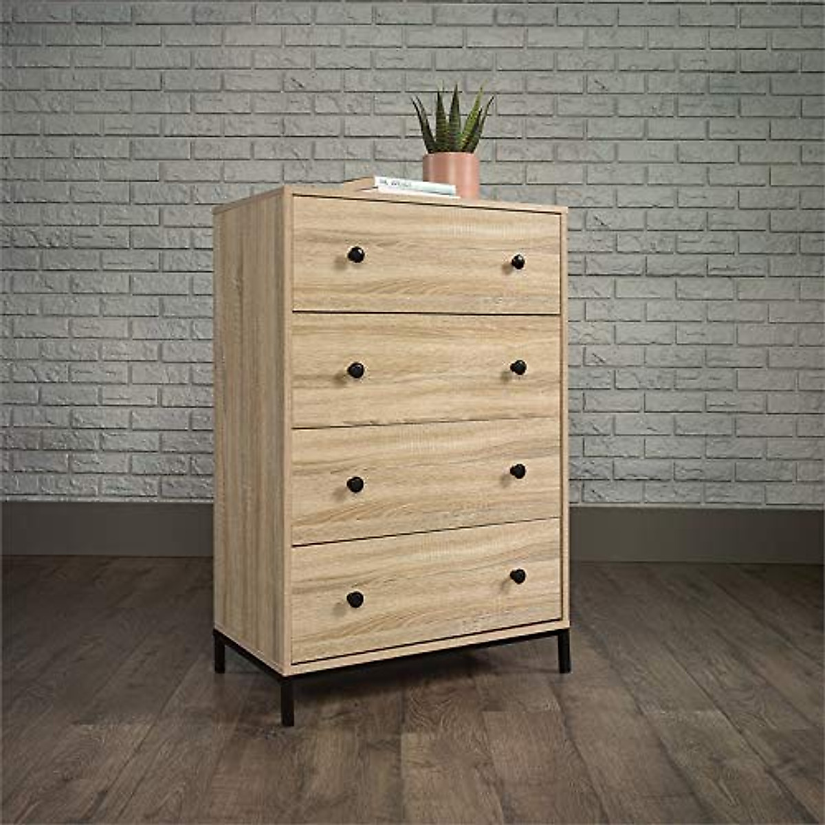 Sauder North Avenue Dresser, L: 26.61" x W: 15.83" x H: 40.08", Charter Oak Finish