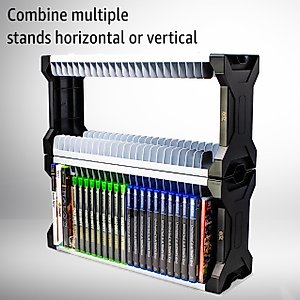 ADZ Universal Game Holder – 23 Game Storage Tower Rack for PS2 PS3 PS4 PS5 PSP Xbox 360 Xbox One Series X Wii Switch Games DVD and Blu-Ray Disks. Includes 2 Controller Mounts