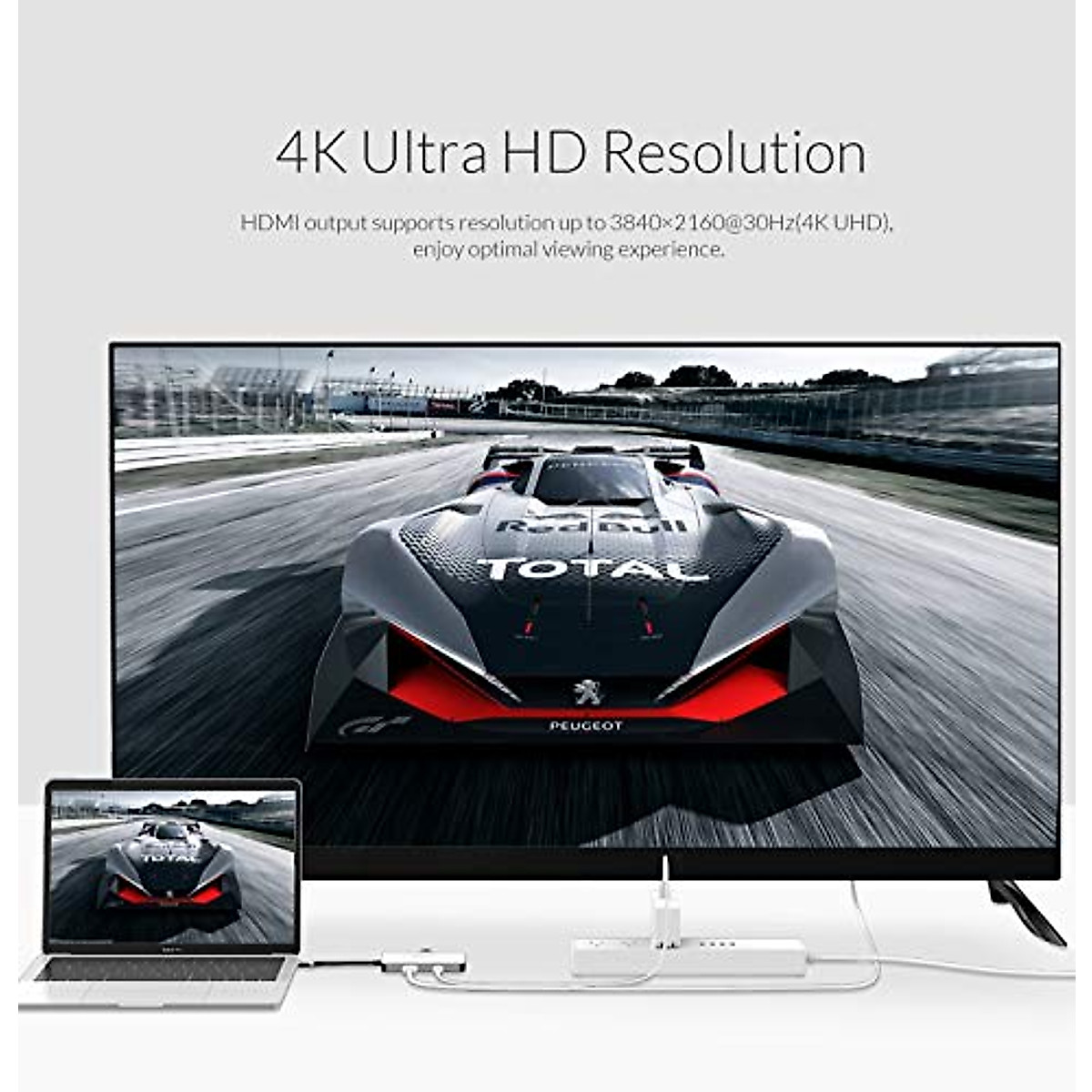 LENTION USB C Hub with 4K HDMI, Gigabit Ethernet, 3 USB 3.0 & Type C Charging for 2023-2016 MacBook Pro, New Mac Air/Surface/Chromebook/Steam Deck, More, Stable Driver Adapter (CB-C65, Silver)