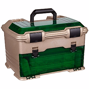Flambeau Outdoors T5 Multiloader Tackle Box, Fishing Organizer with Tuff Tainer Boxes Included, Green/Gold