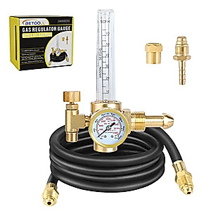 BETOOLL Argon Regulator - Welding Regulator - Argon/CO2 Mig Tig Flow Meter Gas Regulator Gauge with 6.6Ft Gas Hose