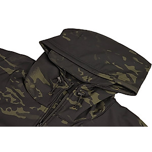 KQTFT Men's Tactical Jacket Softshell, US Medium, CN Large, Night Camo