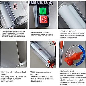 HACSYP Pizza Dough Press, Automatic Pizza Dough Roller Sheeter Maker, 370W Commercial Dough Machine, 3-15 inch Pizza, Kitchen Tools