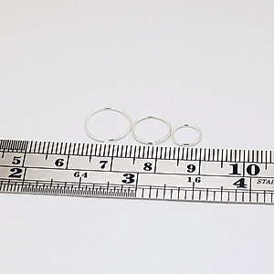 22 Gauge (0.6mm) - 6mm Diameter 925 Sterling Silver Seamless Continuous Tiny Hoop Nose Ring Piercing Body Jewelry