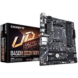 GIGABYTE B450M DS3H WiFi-Y1 (AM4//AMD/B450/mATX/SATA 6GB/s/USB 3.1/HDMI/Wifi/DDR4/Motherboard)