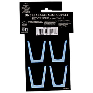 Silver Buffalo Disney Nightmare Before Christmas Character 4 Pack Plastic Mini Cup Set, 1.5 Ounces