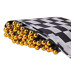 98ft Checkered Black & White Pennant Banner Racing Flags and 20Pcs 11.8 Inch Racing Flags with Plastic Sticks for Racing Party Supplies by HRLORKC