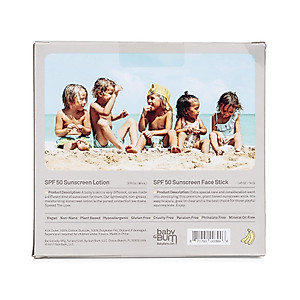 Sun Bum Baby Bum Duke’s Sunscreen Gift Set | Travel Sized SPF 50 Mineral Sun Protection Lotion and Face Stick for Sensitive Skin with Duke Knit Toy | Fragrance Free | Gluten Free and Vegan, Yellow