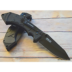 8.5 Inch Tactical Rescue Stainless Steel Open Folding Pocket Knife With Clip Outdoor Survival Hunting Knife for Camping by Survival Steel