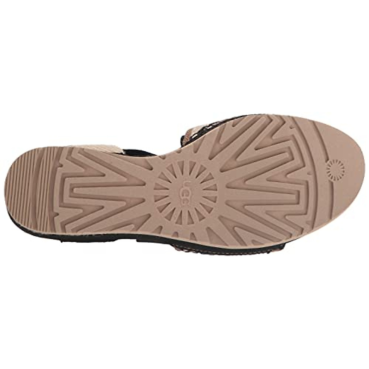 UGG Women's Abbot Ankle WRAP Wedge Sandal, Black, 8