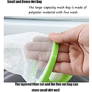 WHENWHEN 2021 New Washing Machine Hair Filter Cleaning Mesh Bag Home Floating Lint Hair Catcher Mesh Pouch Laundry Filter Bag Net Pouch Clothes Pins Reusable Floating Laundry Lint Mesh Bag (Blue)