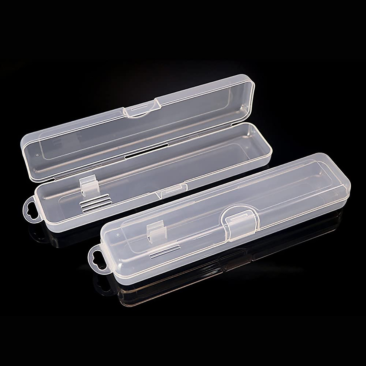 UUYYEO 2 Pcs Travel Portable Toothbrush Storage Case Plastic Dust-Proof Toothbrush Container Toothpaste Box Holder