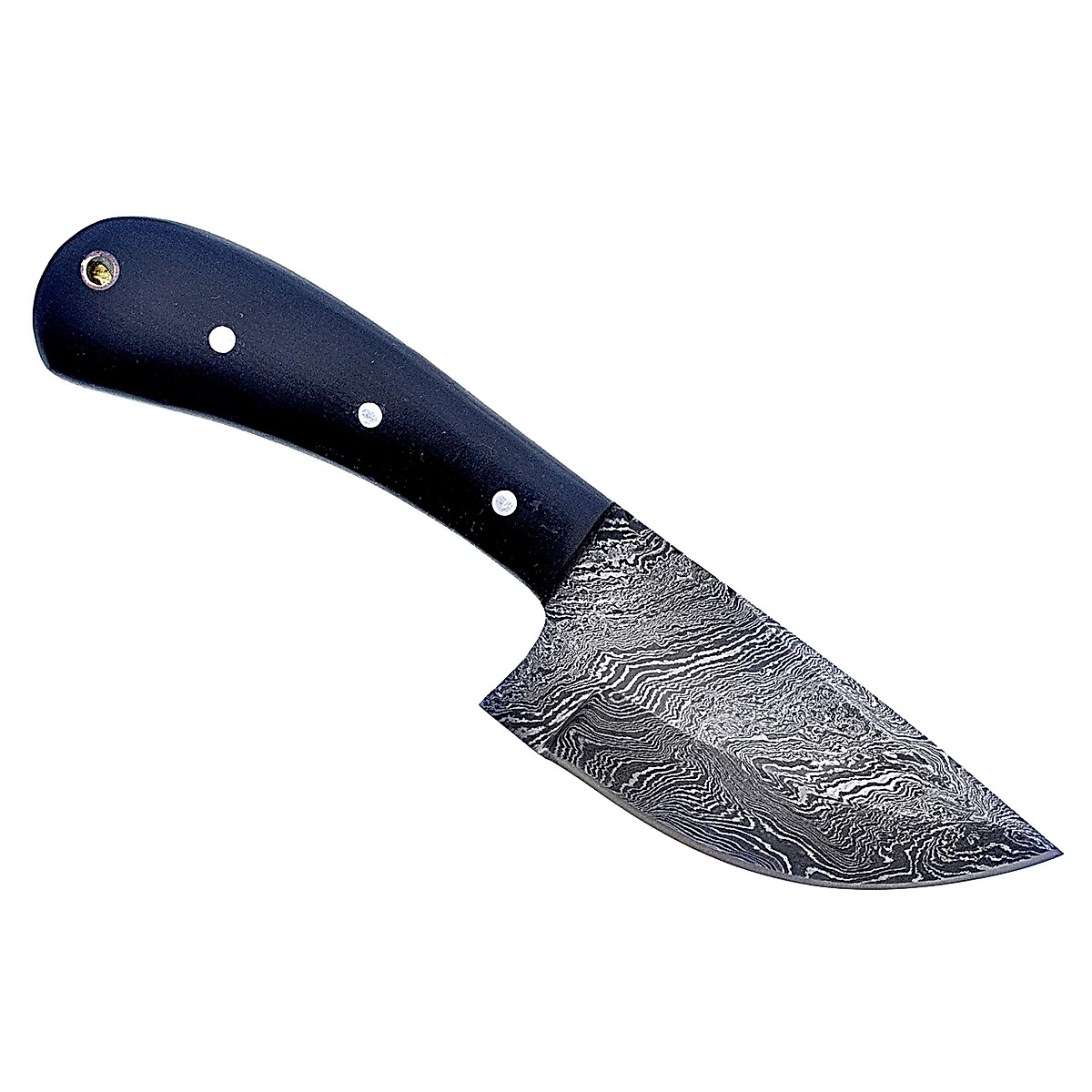 Smart & Sharp Custom Handmade Damascus Steel Hunting Knife/Skinning Knife SS-17333,34 and 35 (Black Micarta)