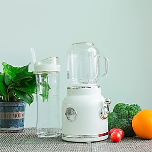 Electric Blender Juicer Cup, Personal Small Blenders for Smoothies, Retro Shake and Ice Crush Maker Countertop Juice Blender with Stainless Steel Blades Cn Plug, for Travel Beach Office Sports(white)