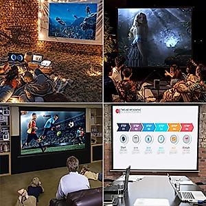 SKUDY Mini Projector, Small&Light Weight Portable Projector,Outdoors Video Projector, Multimedia Home Theater Movie Projector 1080P Compatible with HDMI,IR,USB,AV,DC,Laptop,Phone Projector (White)